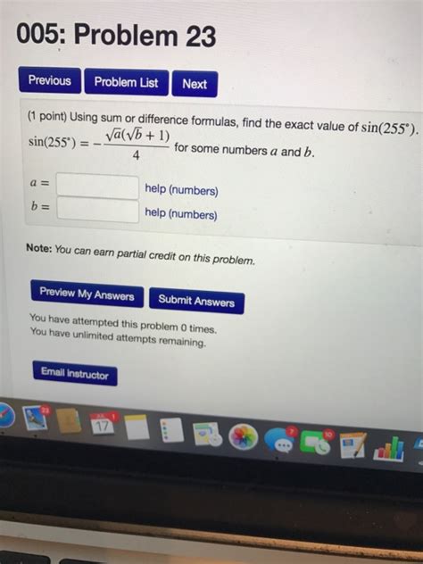 solved using sum or difference formulas find the exact