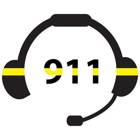 Dispatcher Headset Thin Gold Line Law Enforcement 911 Svg 