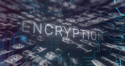 Image Of Encryption Text Banner Over Binary Coding And Microprocessor