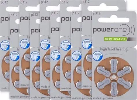 Power One A10 A13 A312 A675 Hearing Aid Battery Mercury Free Zinc Air