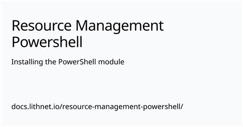 installing the powershell module resource management powershell