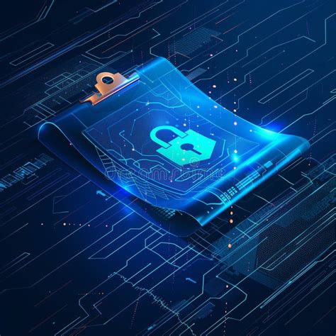 Cyber Security Document Cover Graphic For Government Cyber Security Background Stock Image