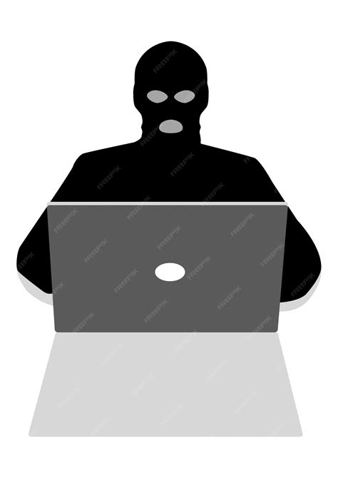 Premium Vector Hacker Behind Laptop Computer