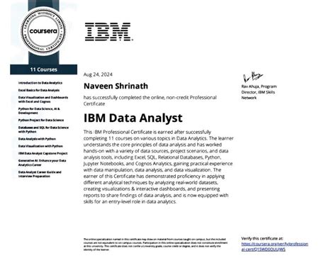 excited to share that i ve earned the ibm data analyst professional certificate on coursera