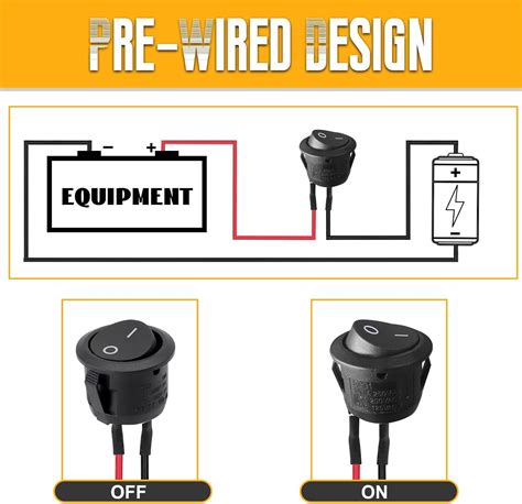 USTOPF1T 5 Interruptores Basculantes Redondos Mini Interruptor De