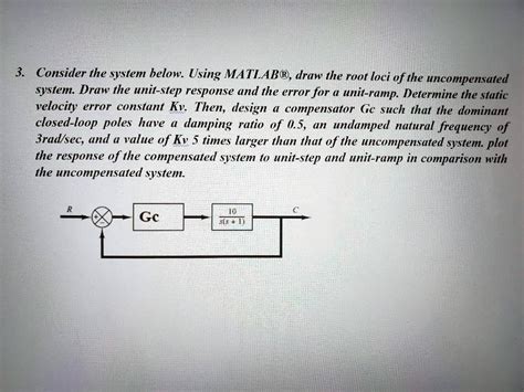 Solved Consider The System Below Using Matlab Draw The Root Loci Of