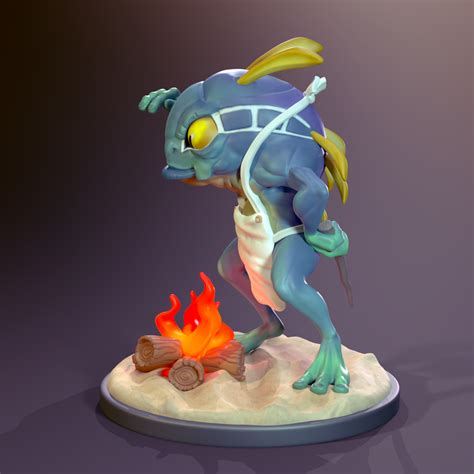 3d Printable Captain Cookie Murloc Looking By Undefeated Miniatures