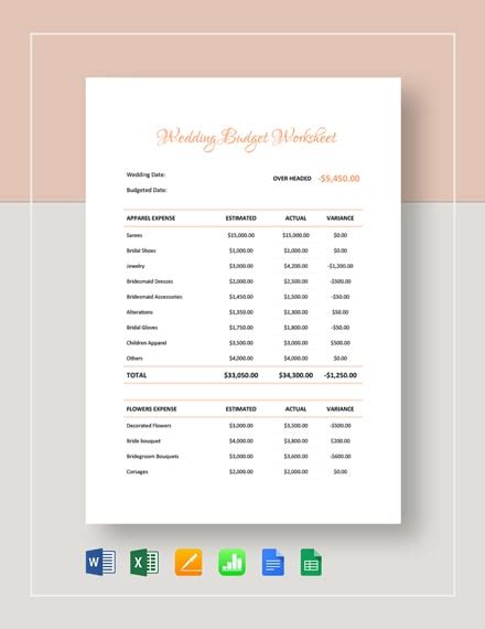 Wedding Budget Workbook Ukrainehunter