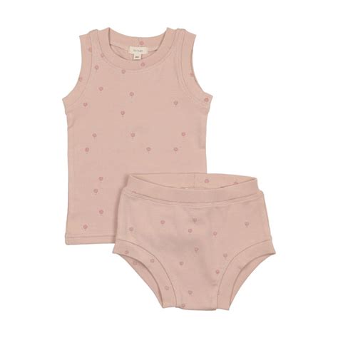 Lilette Peach All Over Hot Air Balloon Sleeveless Set Panda And Cub