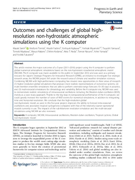 Pdf Outcomes And Challenges Of Global High Resolution Non Hydrostatic