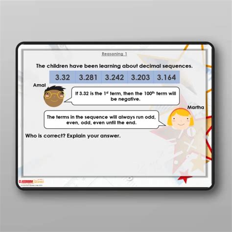 Year 5 Decimal Sequences Modelling Powerpoint Resource Classroom Secrets