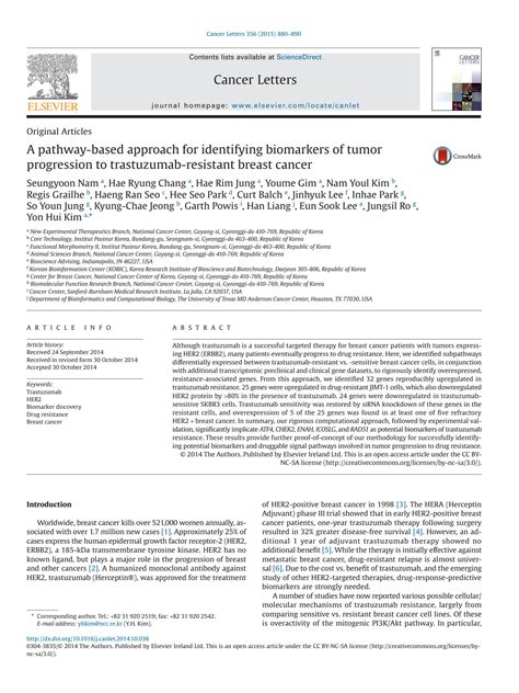 SOLUTION A Pathway Based Approach For Identifying Biomarkers Of Tumor