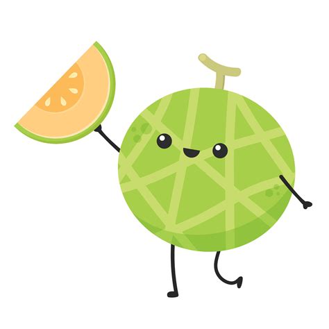 Melon Character Design Melon On White Background Melon Cartoon