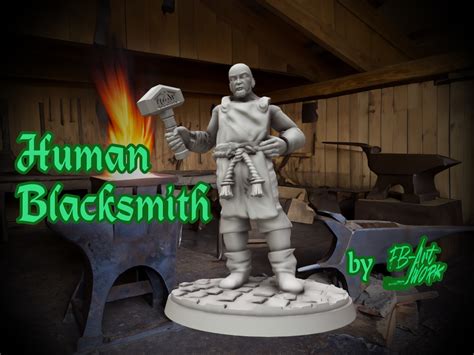 Dnd Miniature Human Blacksmith 来自 Fb Artwork Makerworld