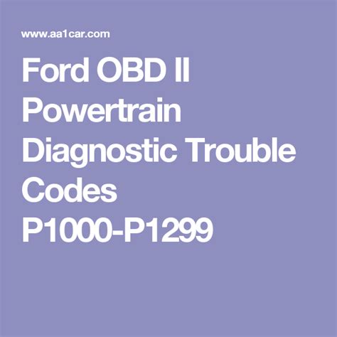 Ford Fault Code P1000