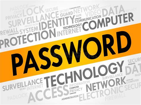 Password Word Cloud Collage Stock Illustration Illustration Of