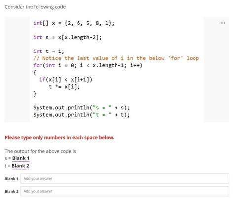 Solved Consider The Following Code Int X 2 6 5 8