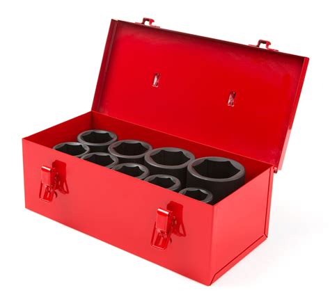 9 Piece 1 Inch Drive Deep 6 Point Impact Socket Set Tekton