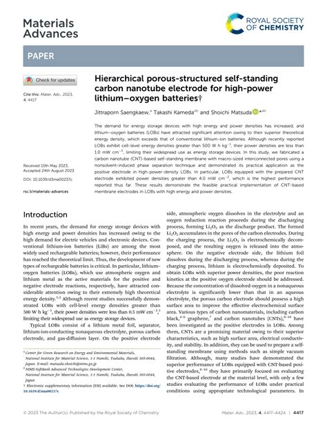 PDF Hierarchical Porous Structured Self Standing Carbon Nanotube