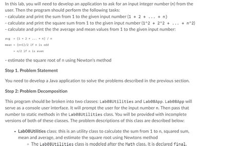 in this lab you will need to develop an application