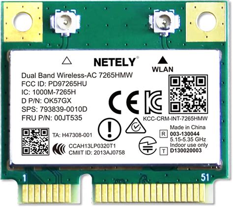Amazon.com: NETELY IEEE 802.11N Mini-PCIE Interface 300Mbps WiFi ...