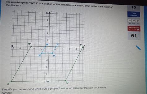 solved the parallelogram m n o p is a dilation of the parallelogram