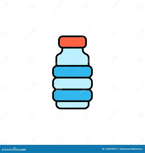 Water Bottle Flat Vector Icon Sign Symbol Stock Vector Illustration