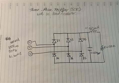 Solved 3 Phase Scr Rectifier Shown