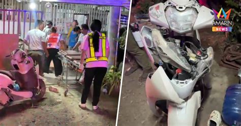 หนุ่มพาสาวซ้อนท้าย ซิ่งจยย แหกโค้งพุ่งเข้าบ้านคนหวิดดับ