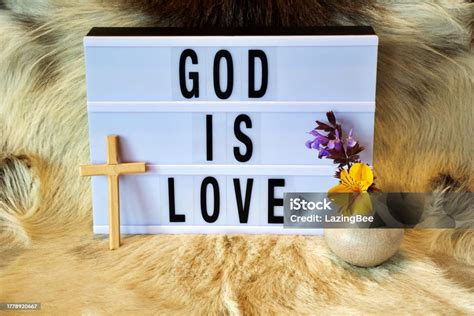 God Is Love Modern Lightbox Sign Inspired By Church Billboard Stock