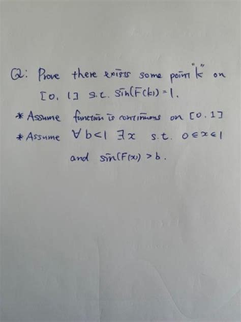 solved q prove there exists some point k on [0 1] s