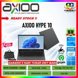 Promo LAPTOP AXIOO HYPE 10 N4020 8GB 256GB Windows 10 Pro Normal DOS Cicil 0 3x Jakarta