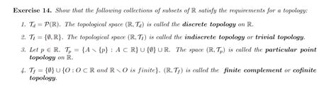 Solved Exercise Show That The Following Collections Of Chegg