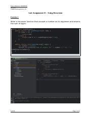 Recursive Functions For Digits Palindromes Gcd Lab Course Hero