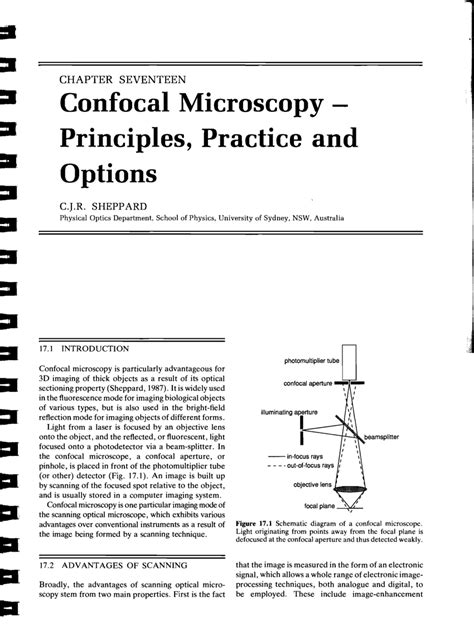 Pdf Confocal Microscopy Principles Practice And Options