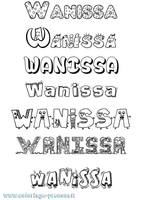 Coloriage Du Prénom Wanissa à Imprimer Ou Télécharger Facilement