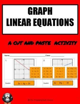 GRAPHING LINEAR FUNCTIONS CUT AND PASTE ACTIVITY Linear Function Graphing Linear Equations