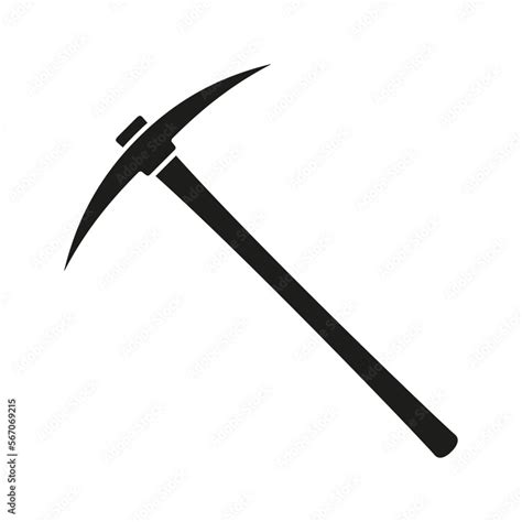 Pickaxe Vector Icon Black Isolated Silhouette On A White Background