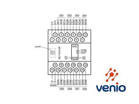 digitálny výstupný modul rs485 8x relé akytec mu110 24 8r