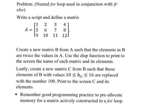 Solved Problem Nested For Loop Used In Conjunction With