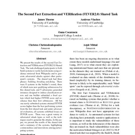 The Fever20 Shared Task Acl Anthology