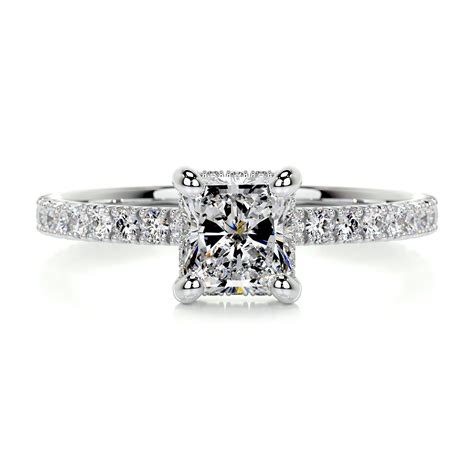 Kalapi Jewelry Classic 17 Ct Princess Cut Hidden Halo Two Eternity
