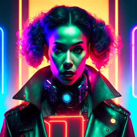 Premium Photo Cyberpunk Future Technology Cyborg Robot Punk Woman