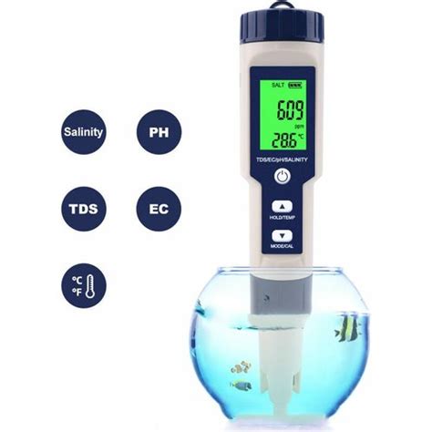 Auihd 5 En 1 Tdsphec Ph Mètretesteur De Température Et De Salinité