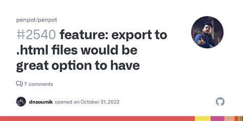 Feature Export To Html Files Would Be Great Option To Have · Issue 2540 · Penpotpenpot · Github