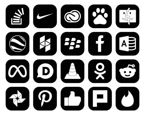 20 Social Media Icon Pack Including Disqus Meta Baidu Microsoft Access