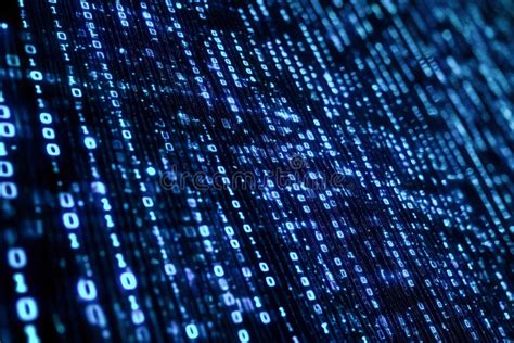 Rows Of Blue Binary Code Create A Digital Landscape Inspired By Technology And Cinematic Visuals