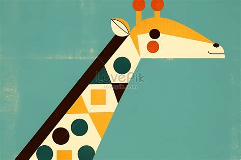 녹색 배경에 기린 일러스트 무료 다운로드 Lovepik