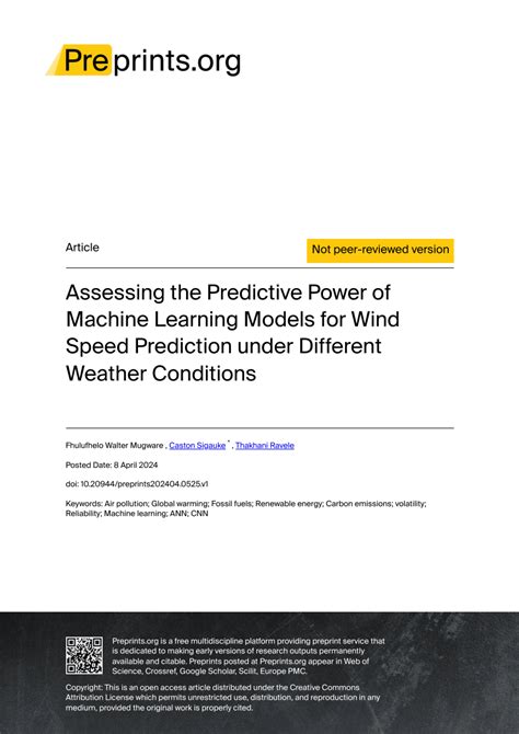 Pdf Assessing The Predictive Power Of Machine Learning Models For