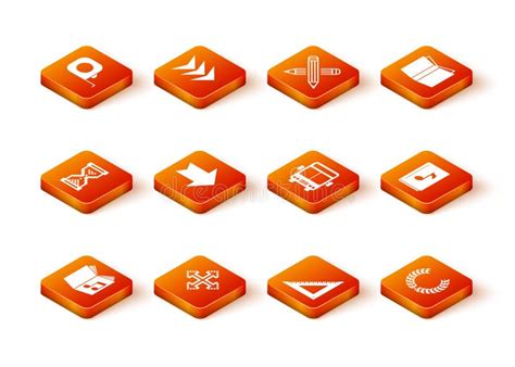 Set Audio Book Pixel Arrows In Four Directions Hourglass Pixel Arrow Triangular Ruler Bus